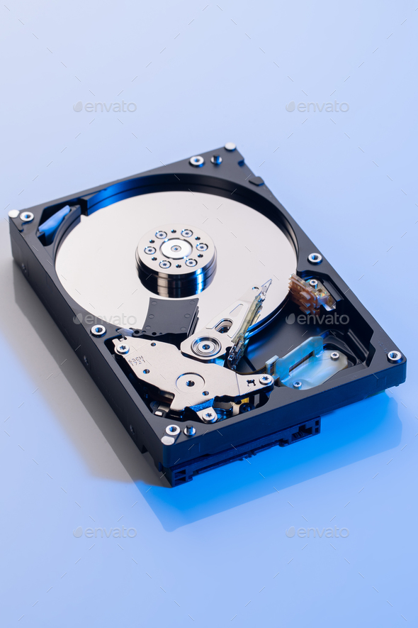 front view new disk drive on light blue surface laptop online ...