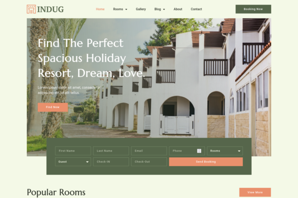 Indug - Hotel & Resort Elementor Pro Template Kit by rabonadev ...