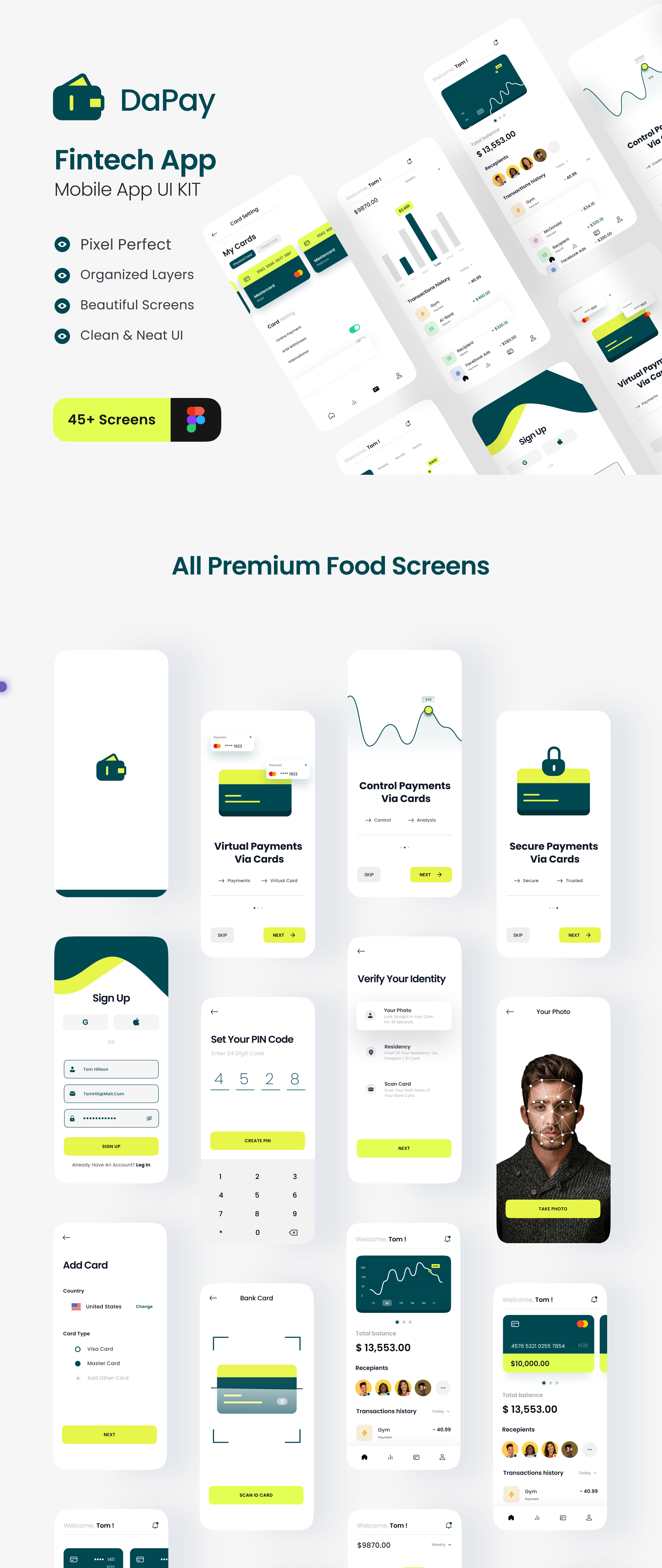 DaPay - Fintech Mobile App UI KIT by themominpro | ThemeForest