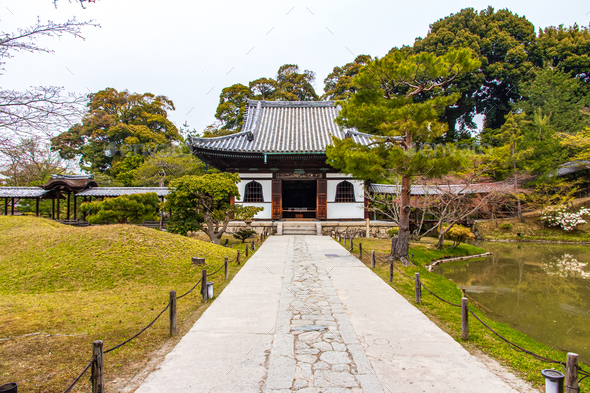 Temple and beautiful japanese gardens in Kyoto, japan, traditional ...