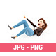 3D Cartoon Woman Rolling on the Floor and Laughing, Graphics | GraphicRiver
