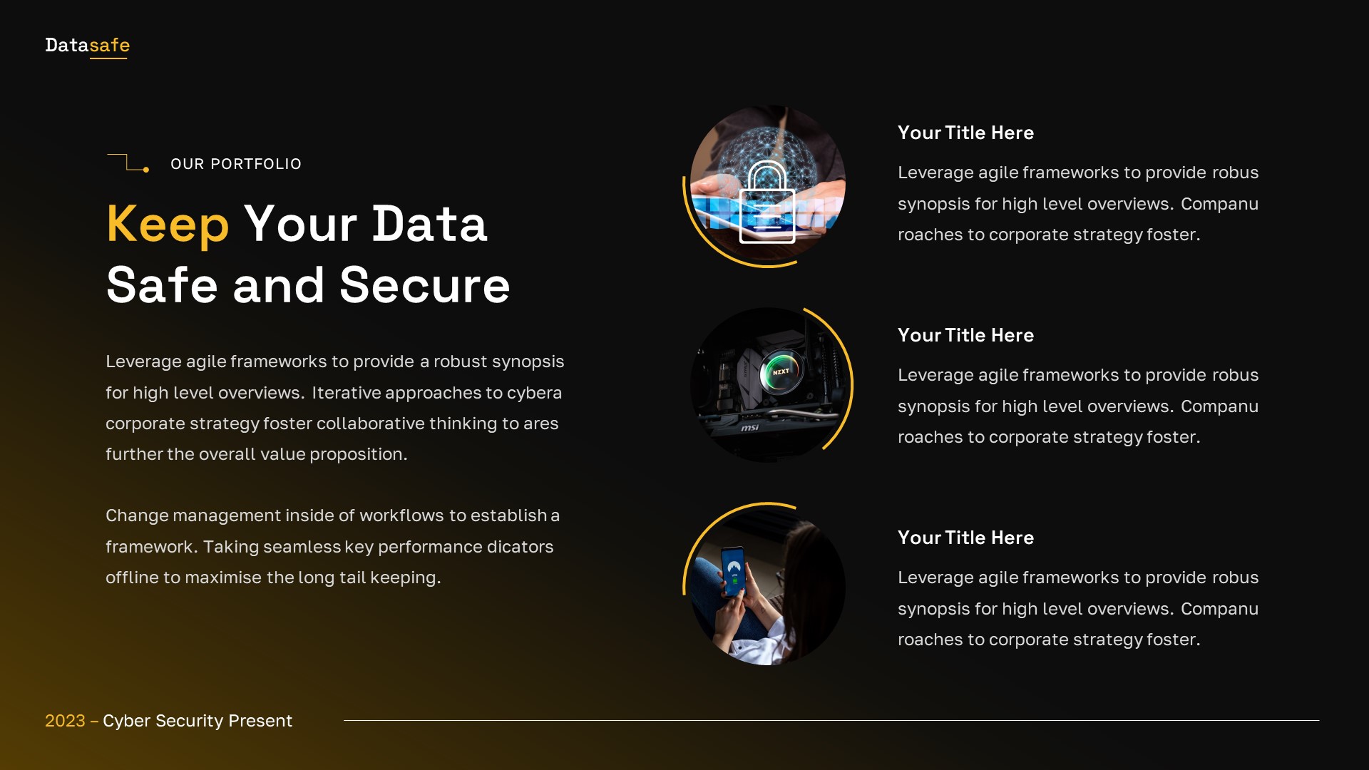 Datasafe - Cyber Security PowerPoint Template, Presentation Templates