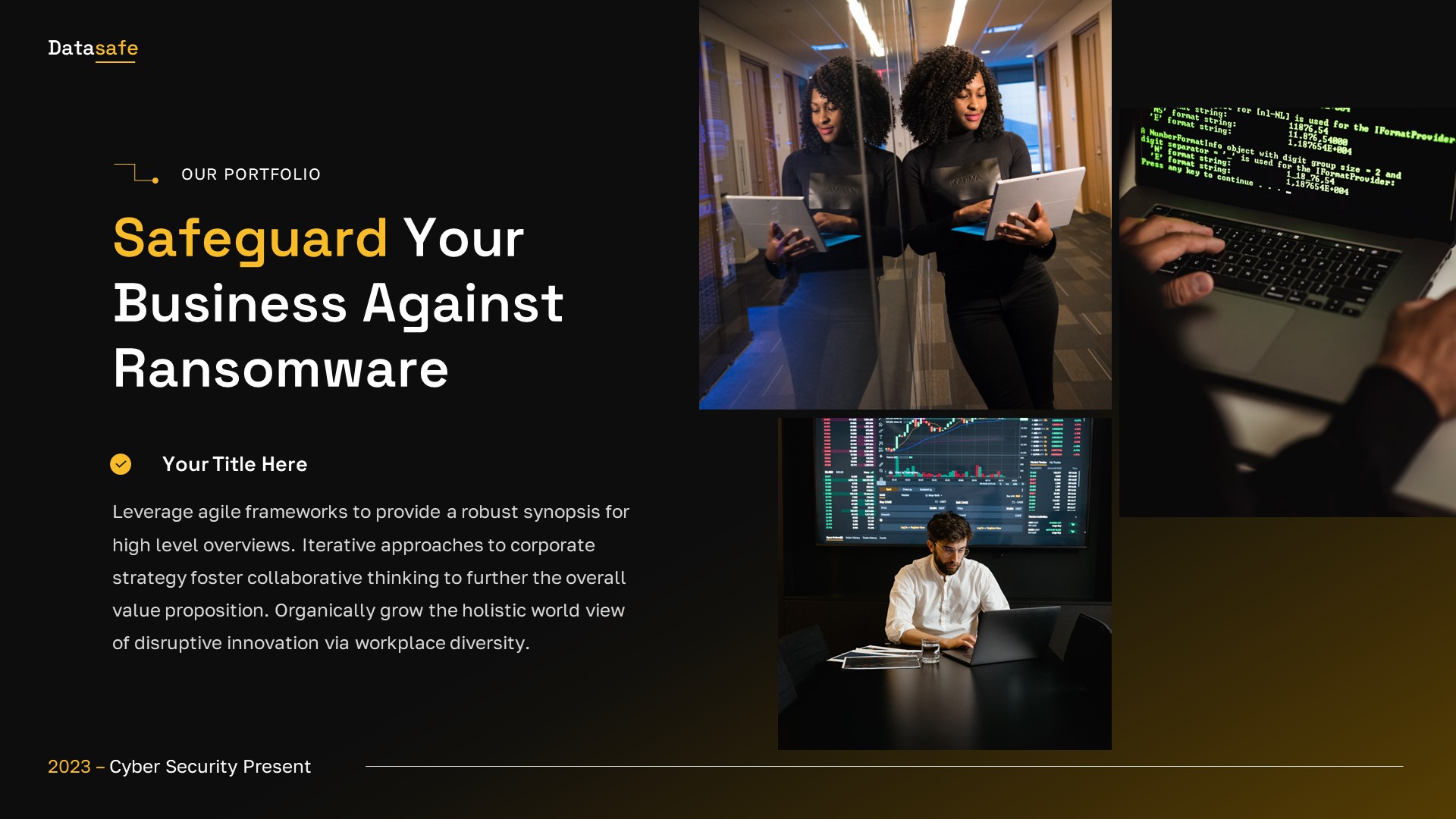 Datasafe - Cyber Security Google Slides Template, Presentation Templates