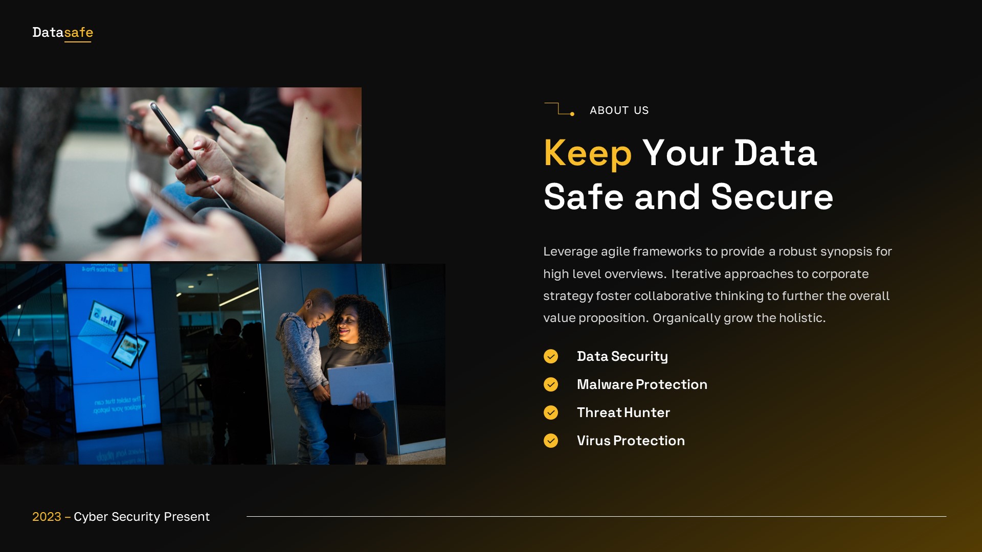 Datasafe - Cyber Security Google Slides Template, Presentation Templates