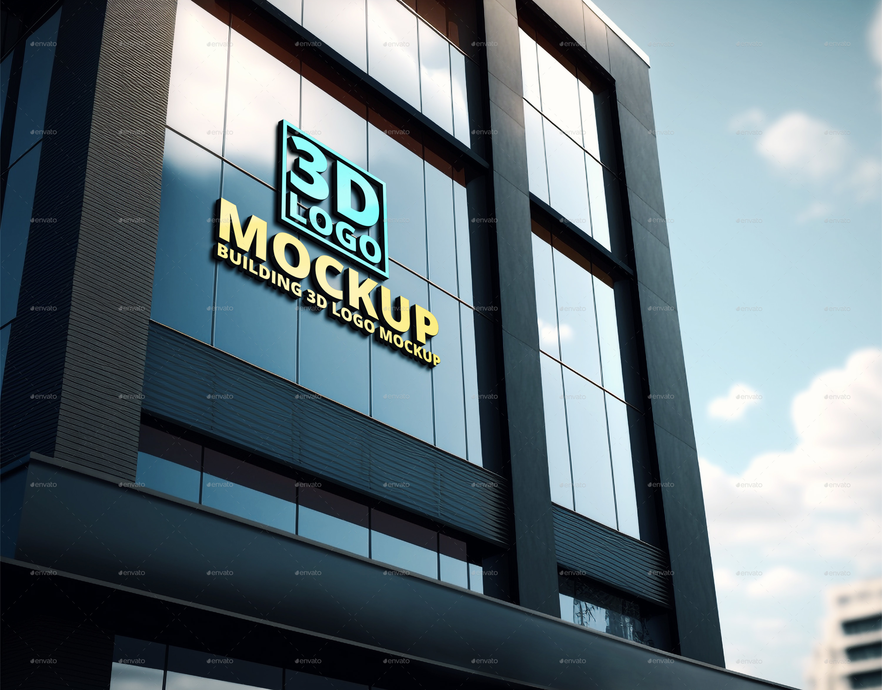 4 Psd 3 D Logo Mockup on Building Glass, Graphics | GraphicRiver