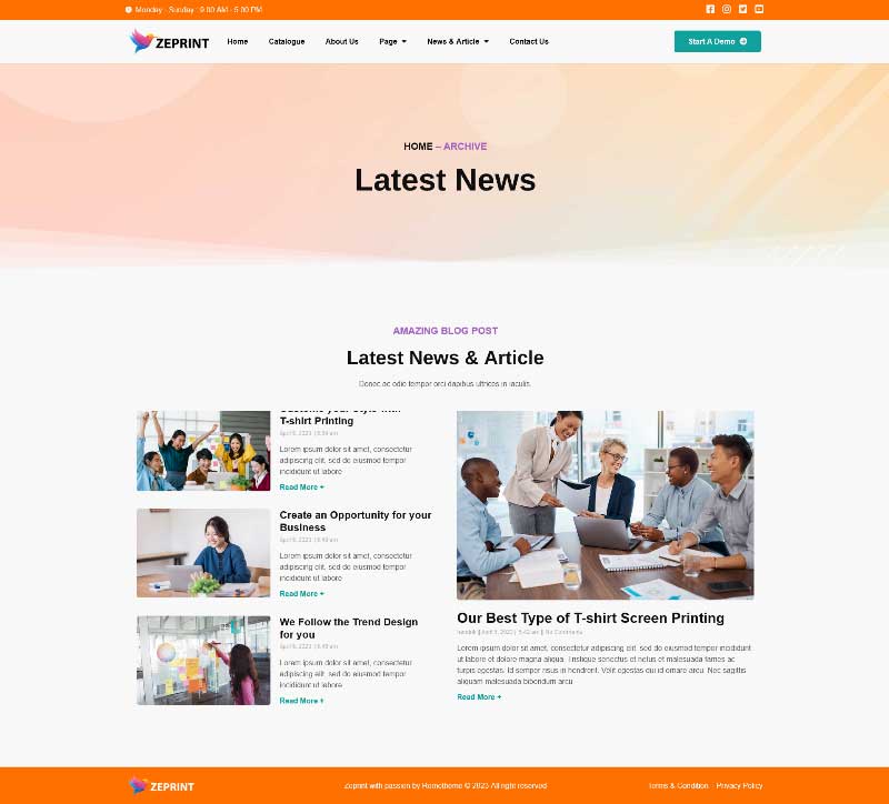 Zeprint - Print T-shirt & Design Elementor Pro Template Kit by Rometheme