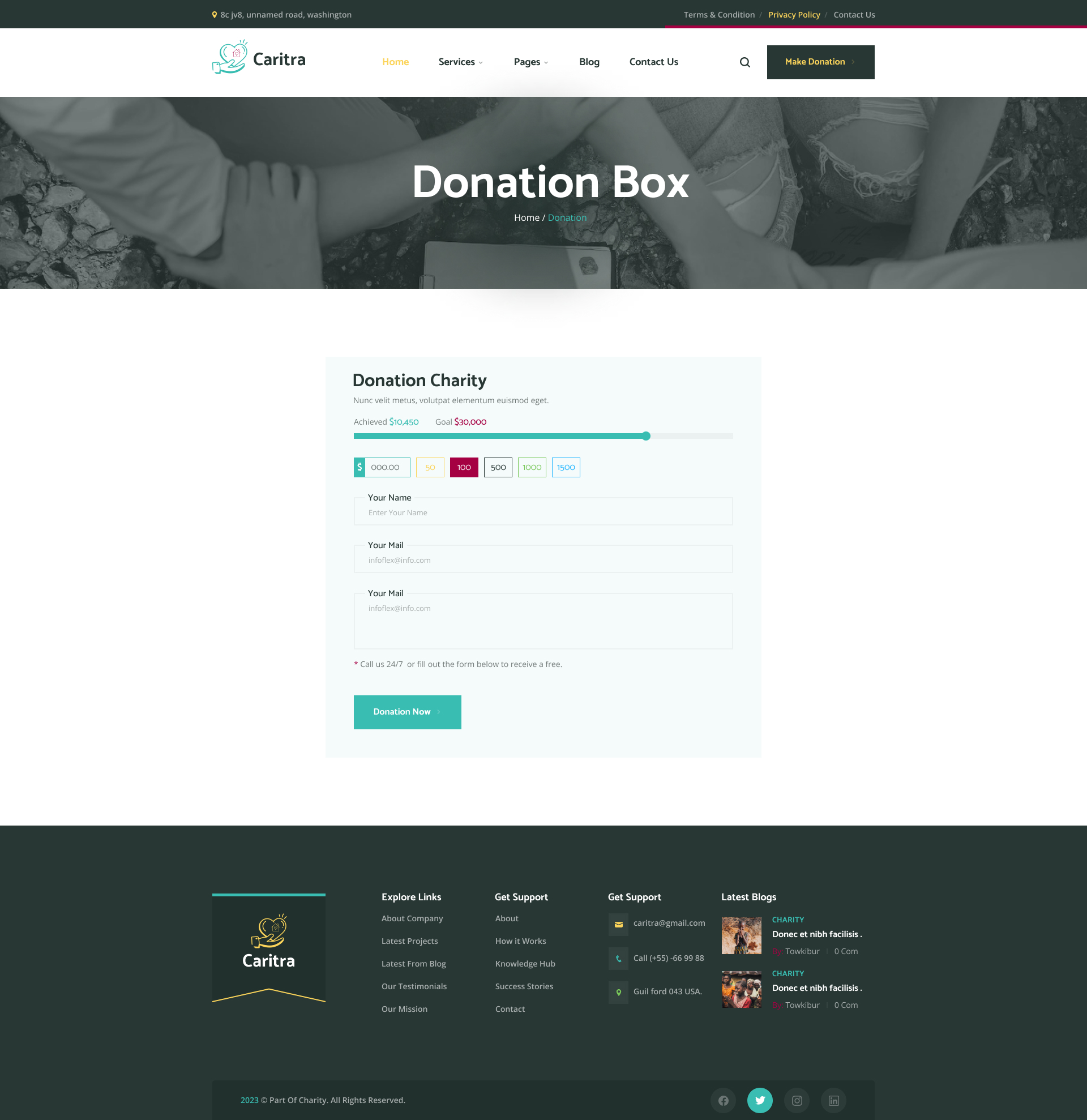 Caritra - Nonprofit & Charity Figma Template by creativemela | ThemeForest