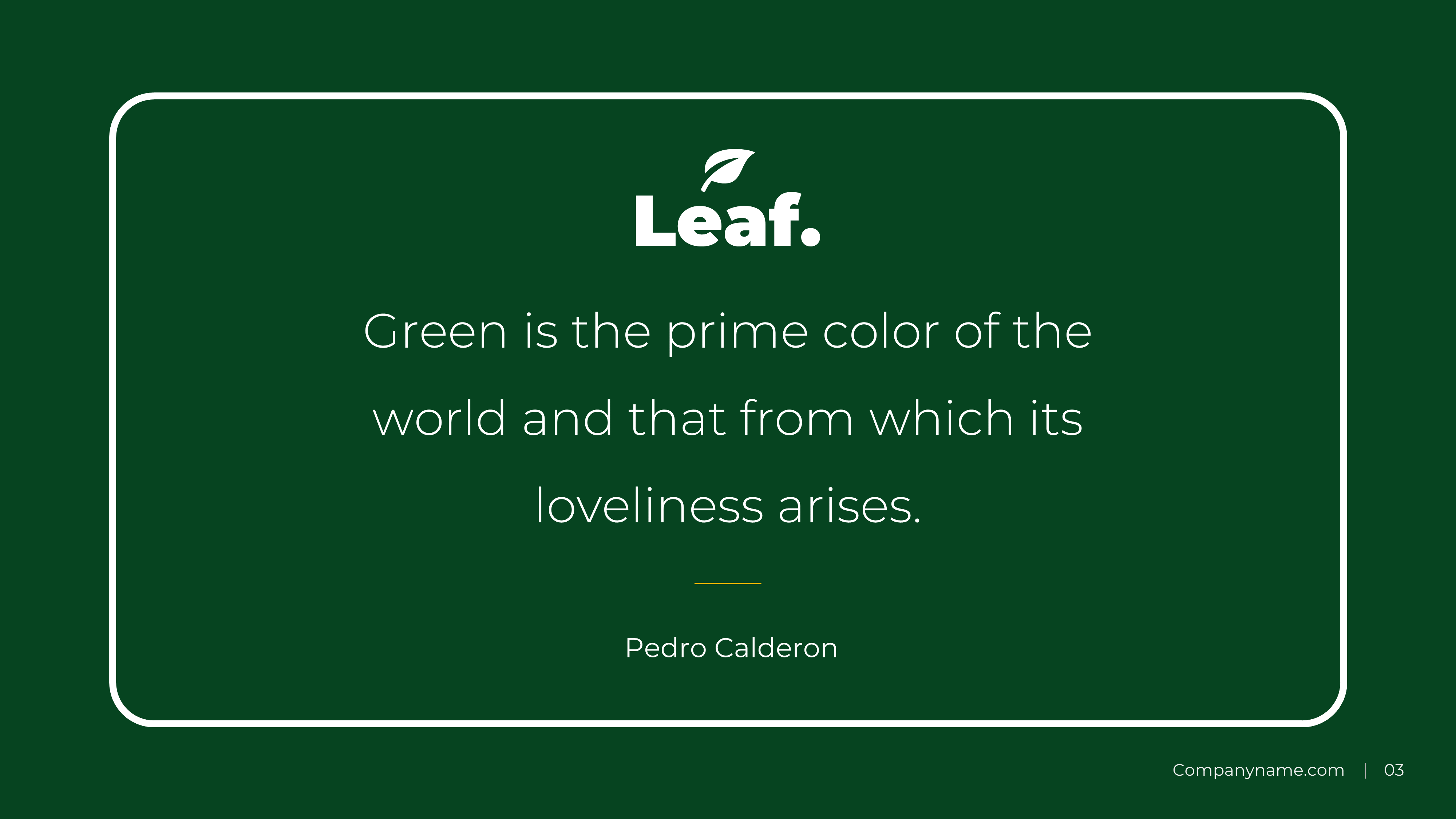 Leaf - Minimal Green Business PowerPoint Template, Presentation Templates