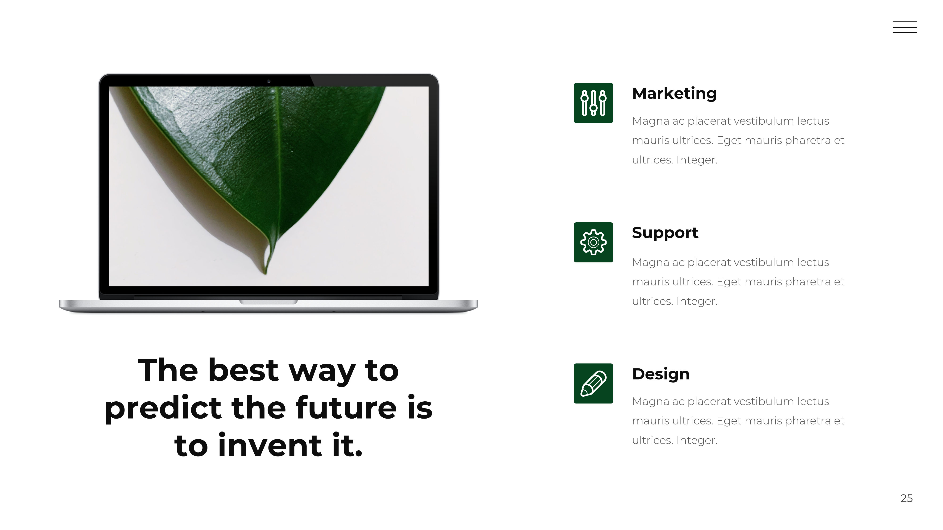 Leaf - Minimal Green Business Google Slide Template, Presentation Templates