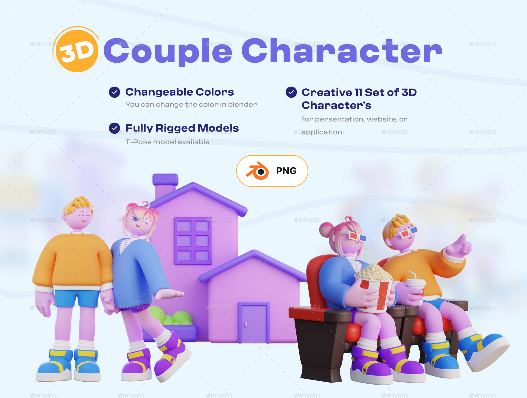 3D Couple Character, Graphics | GraphicRiver