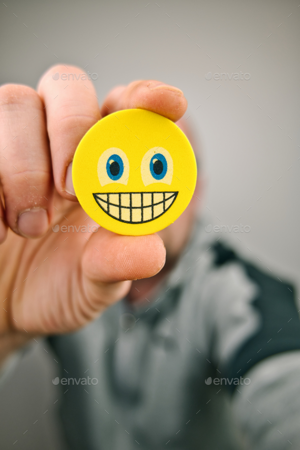 Smiley face emoji closeup Stock Photo by karlocuki | PhotoDune