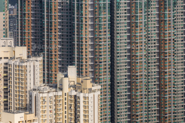 Skyscraper of apartment building facade Stock Photo by leungchopan