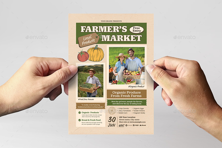 Farmer's Market Flyer Template, Print Templates | GraphicRiver