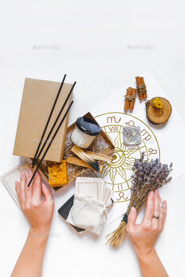 Tarot, astrology, esoteric, occult mystical ritual box gift. Self care ...
