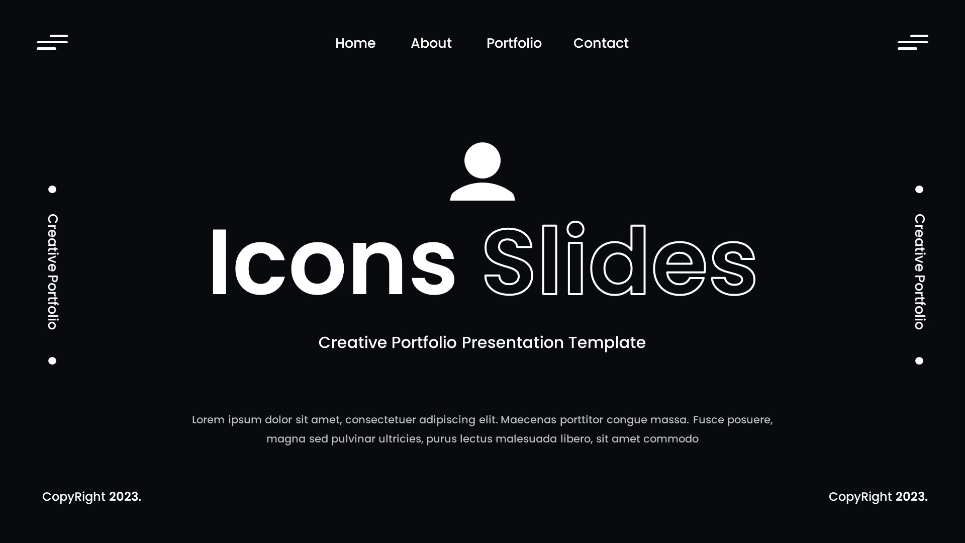 Profile - Creative Portfolio Google Slides Template, Presentation Templates