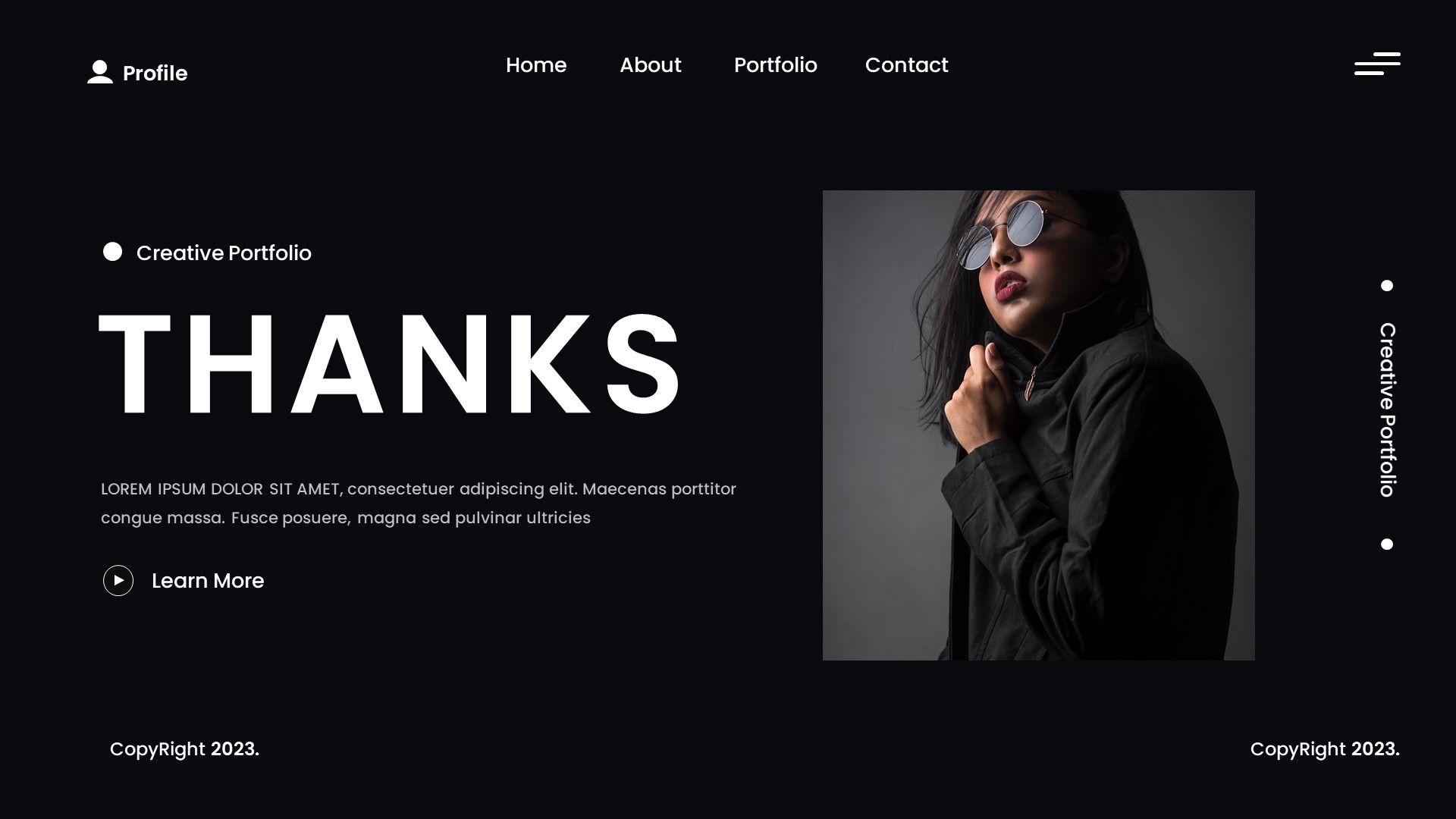 Profile - Creative Portfolio Google Slides Template, Presentation Templates