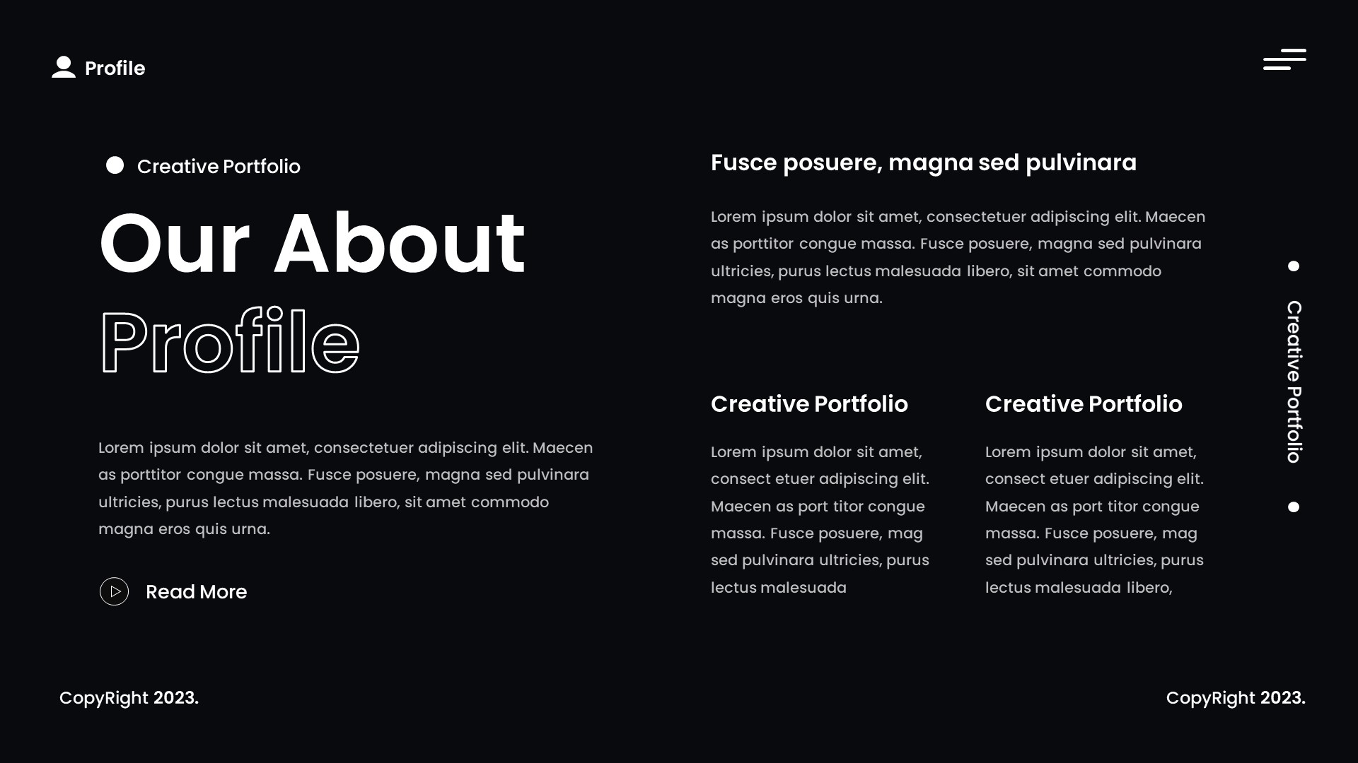 Profile - Creative Portfolio Google Slides Template, Presentation Templates