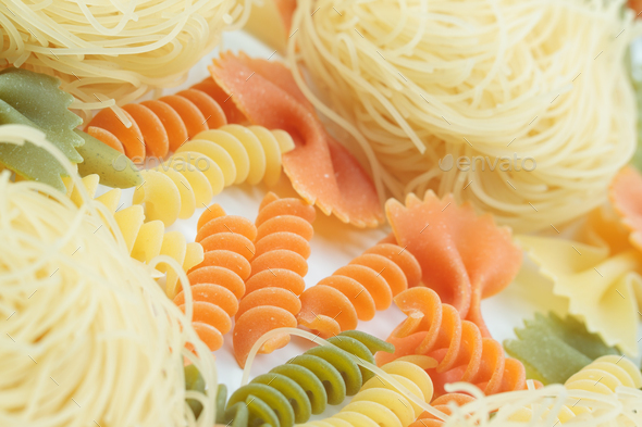 Tricolor macaroni of different types. Stock Photo by indigolotos ...