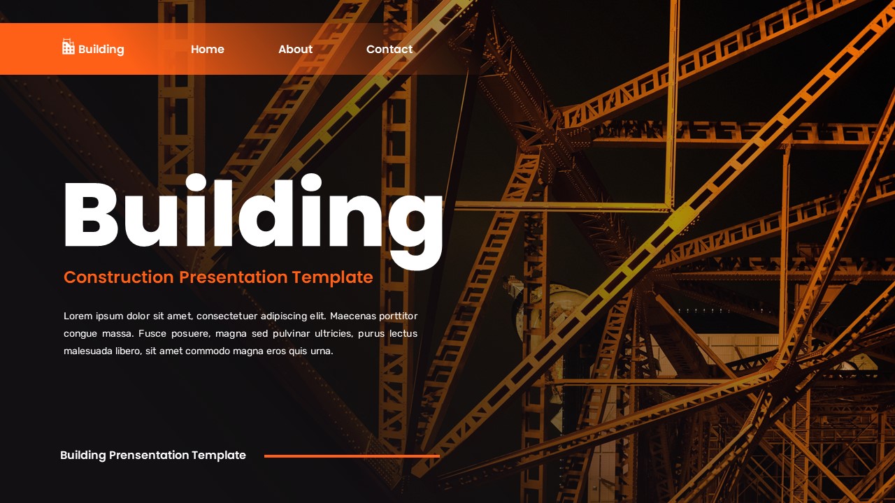 Building - Construction Powerpoint Template, Presentation Templates