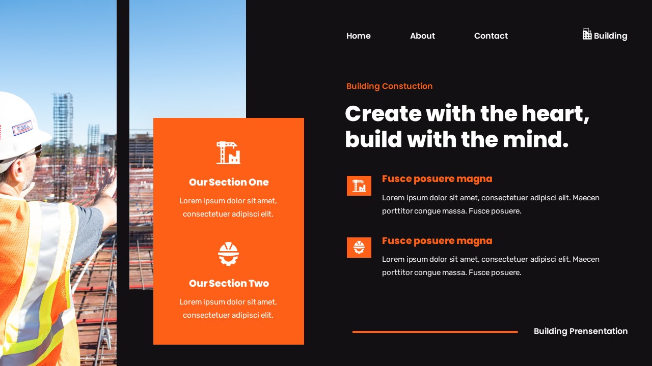 Building - Construction Powerpoint Template, Presentation Templates