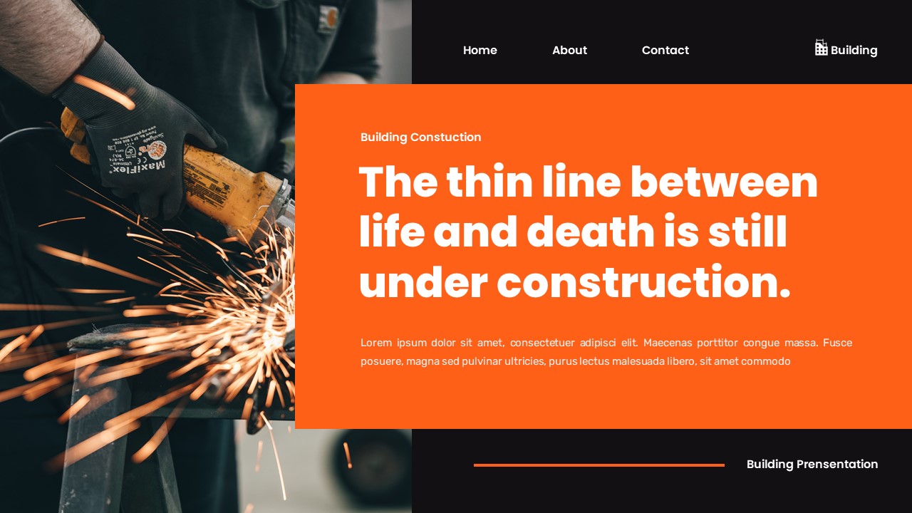 Building - Construction Powerpoint Template, Presentation Templates