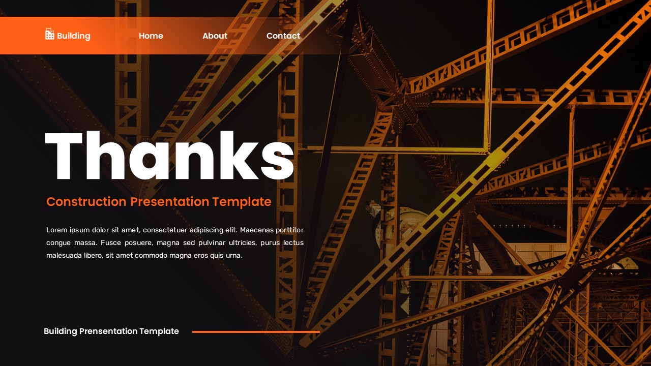 Building - Construction Google Slides Template, Presentation Templates