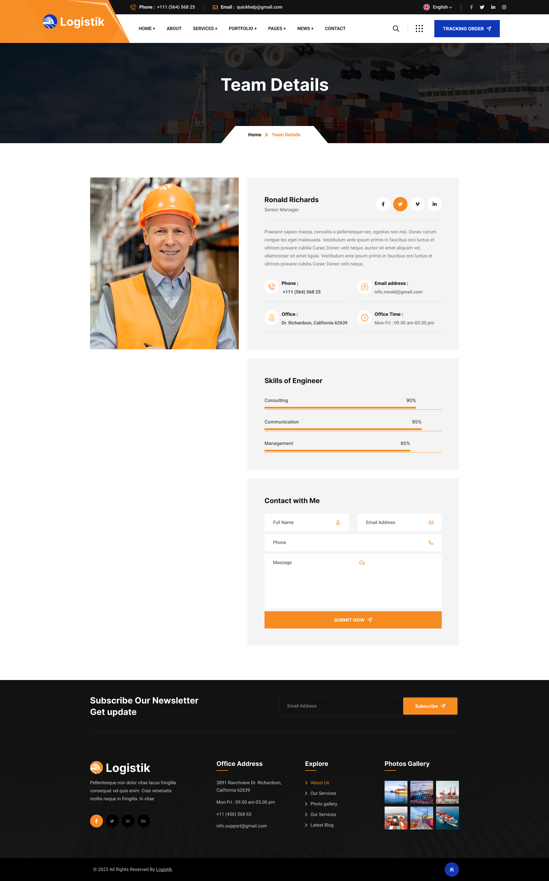 Logistik - Transport and Logistics Figma Template by templatebucket