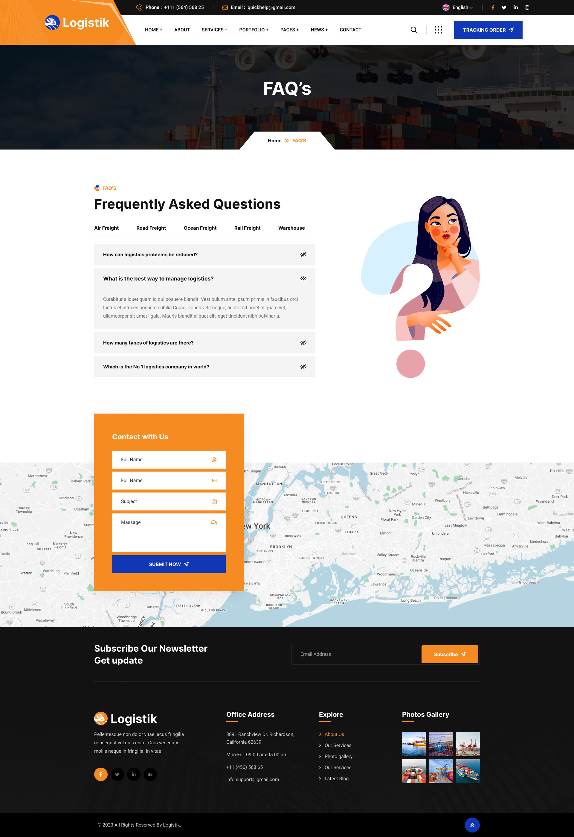 Logistik - Transport and Logistics Figma Template by templatebucket