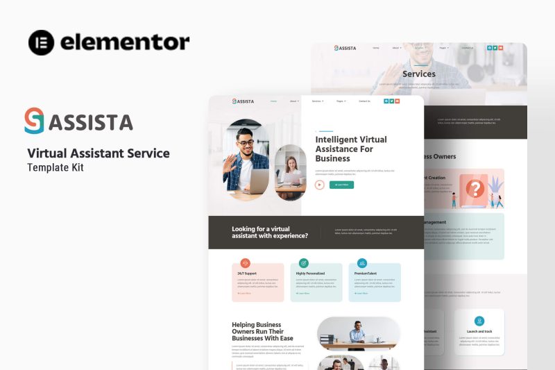 Assista - Virtual Assistant Service Elementor Template Kit by Kitpro