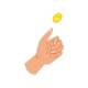 Hand Throwing Coins Paying Cash Money, Graphics | GraphicRiver