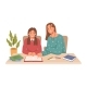 Mom Help Daughter with Homework, Vectors | GraphicRiver