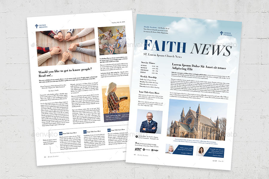 Church Newsletter Template, Print Templates | GraphicRiver