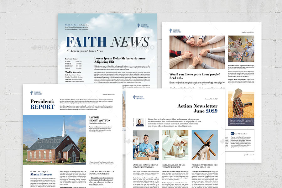 Church Newsletter Template, Print Templates | GraphicRiver