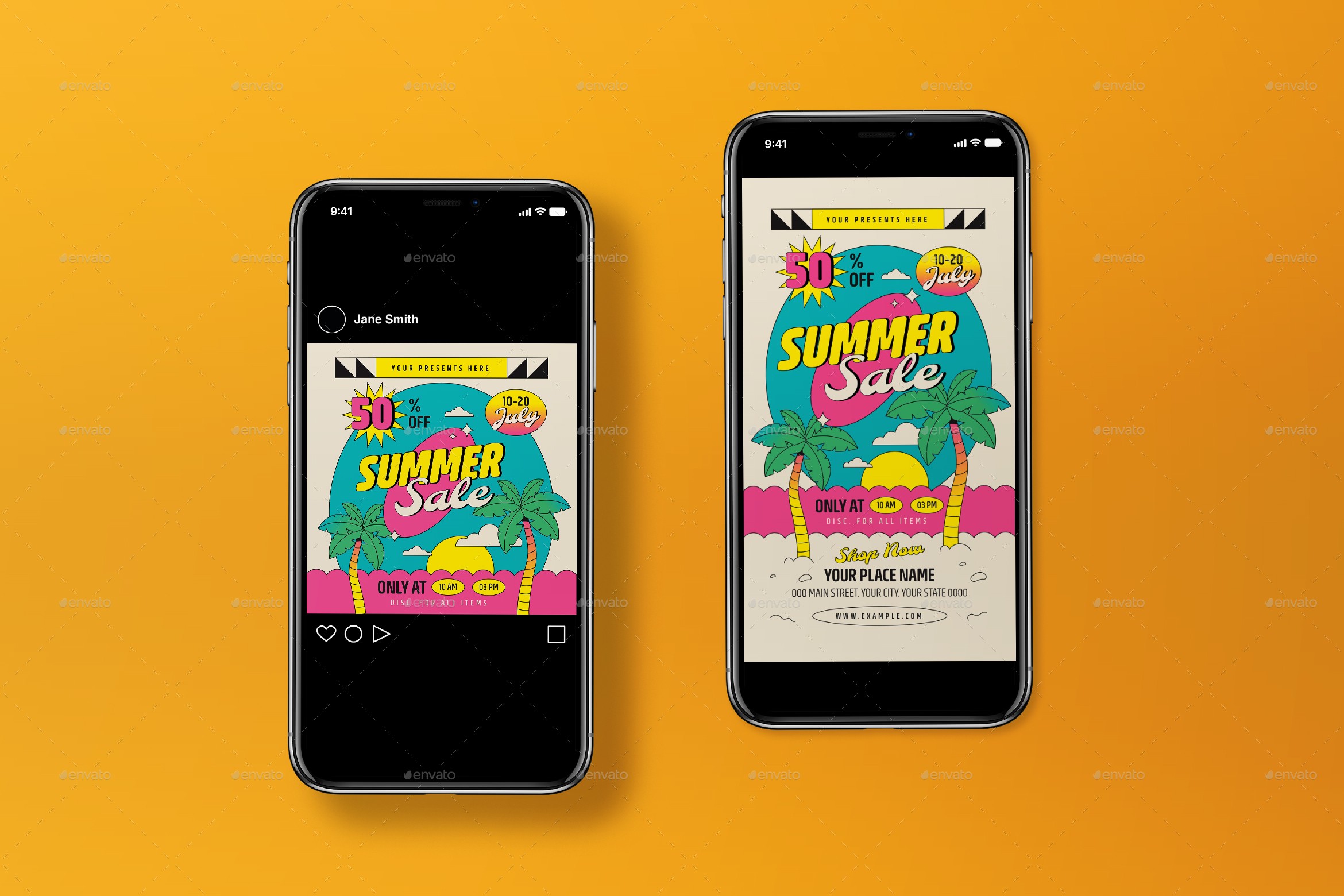 Colorful Flat Design Summer Sale Flyer Set, Print Templates | GraphicRiver