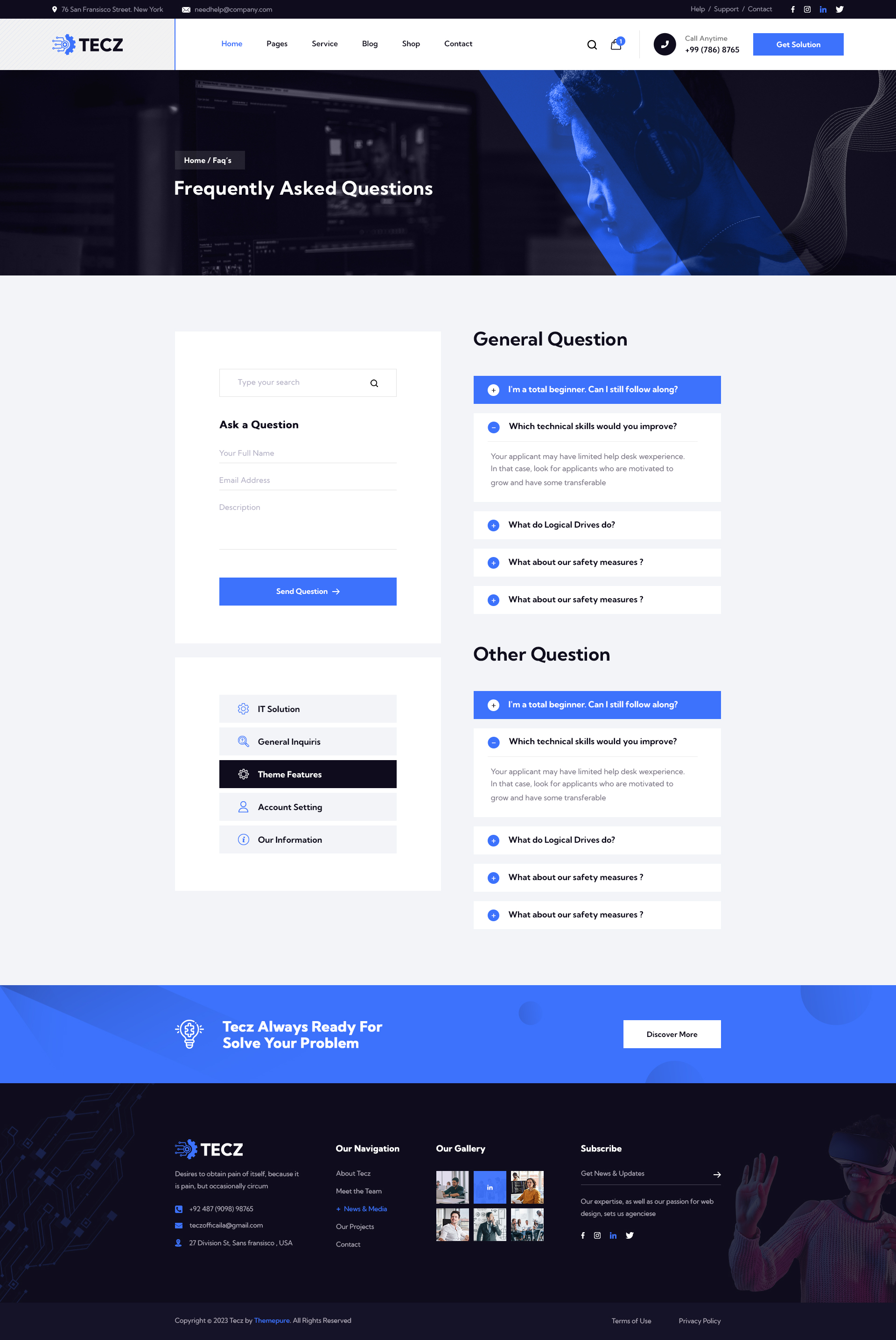 Tecz – IT Solutions & Technology PSD Template by Theme_Pure | ThemeForest