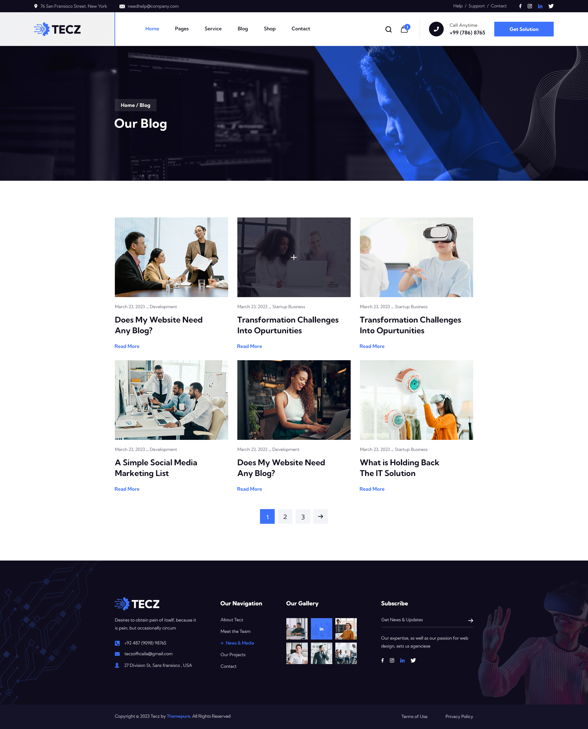 Tecz – IT Solutions & Technology PSD Template by Theme_Pure | ThemeForest