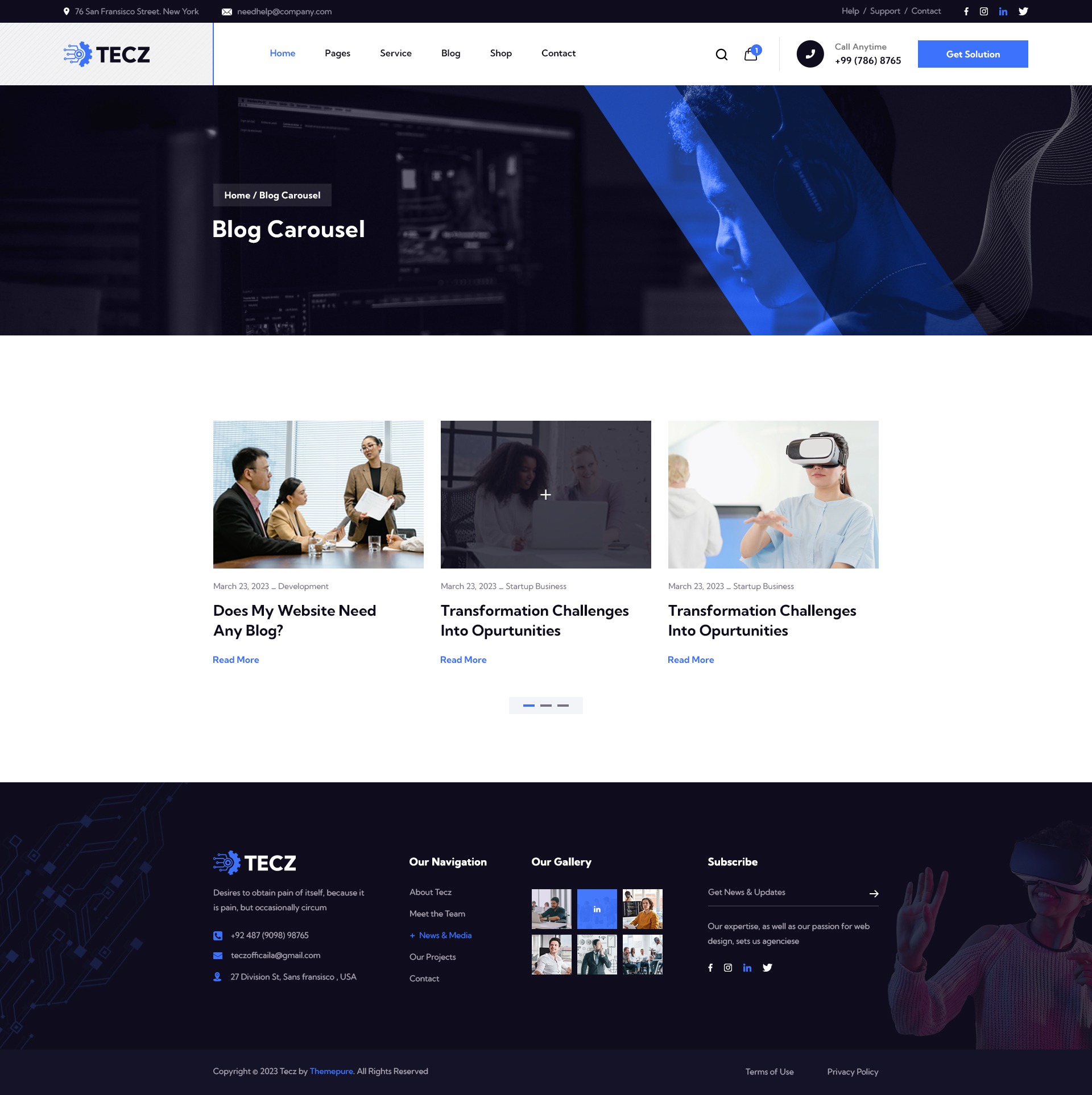Tecz – IT Solutions & Technology PSD Template by Theme_Pure | ThemeForest