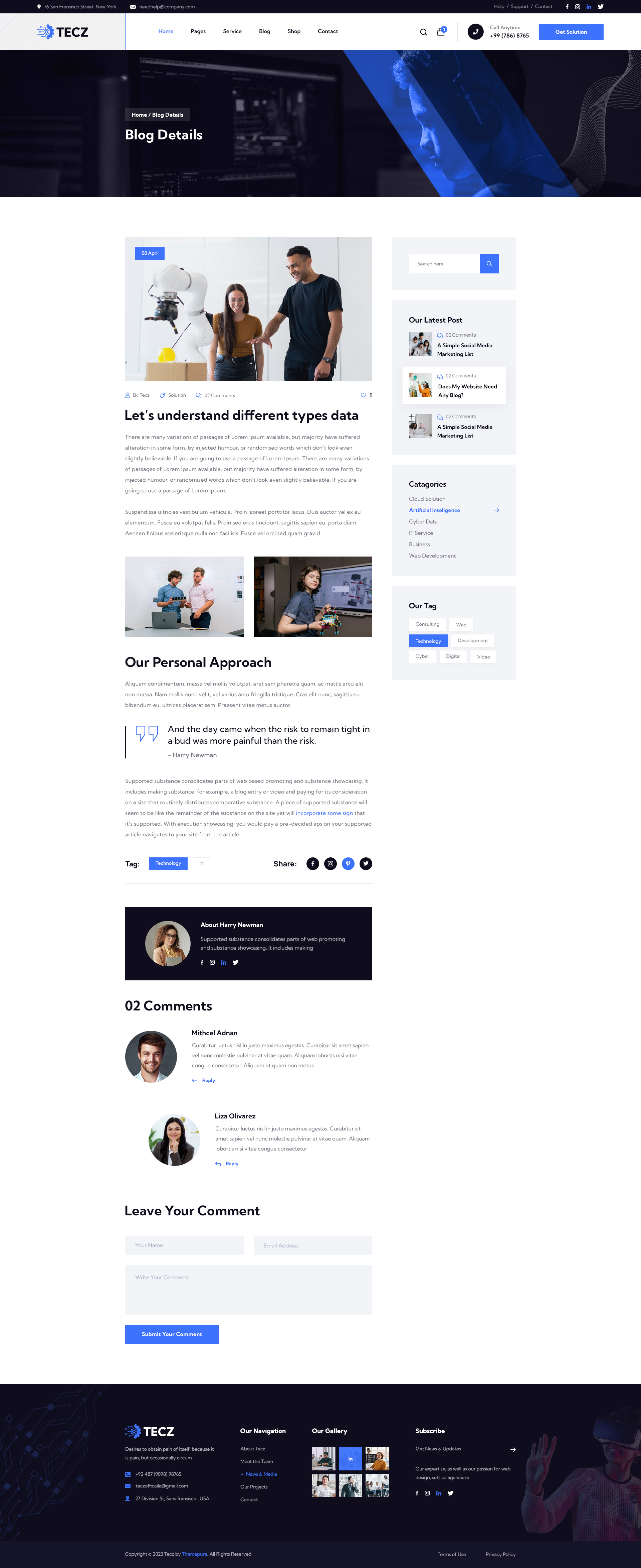 Tecz – IT Solutions & Technology PSD Template by Theme_Pure | ThemeForest