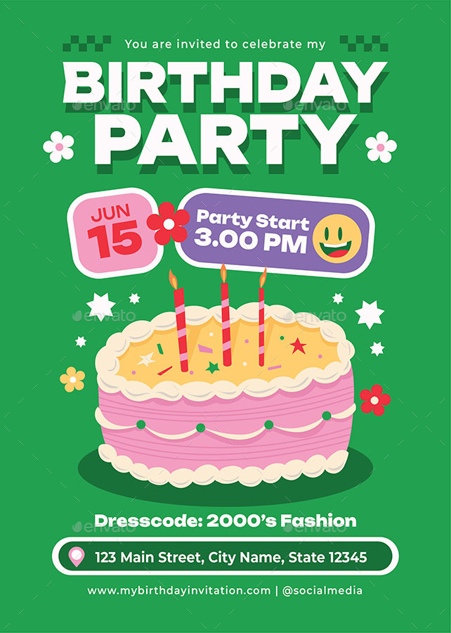 Birthday Playful Flyer Set, Print Templates | GraphicRiver