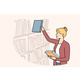 Smiling Librarian Work in Library, Vectors | GraphicRiver