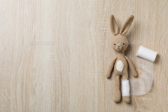 Concept of child injury with bunny with bandage Stock Photo by ...