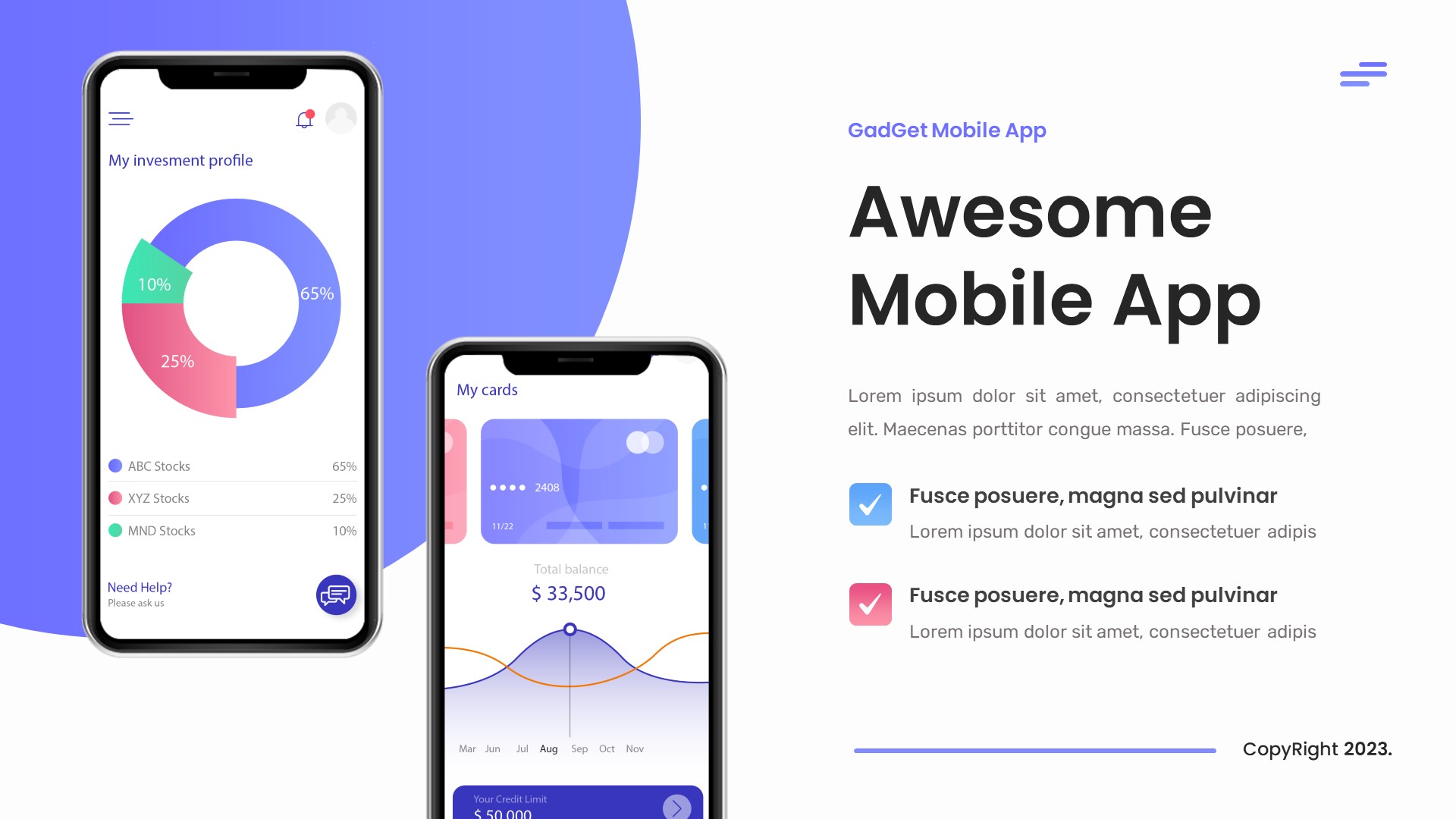 Gadget - Mobile App & SAAS Google Slides Template, Presentation Templates
