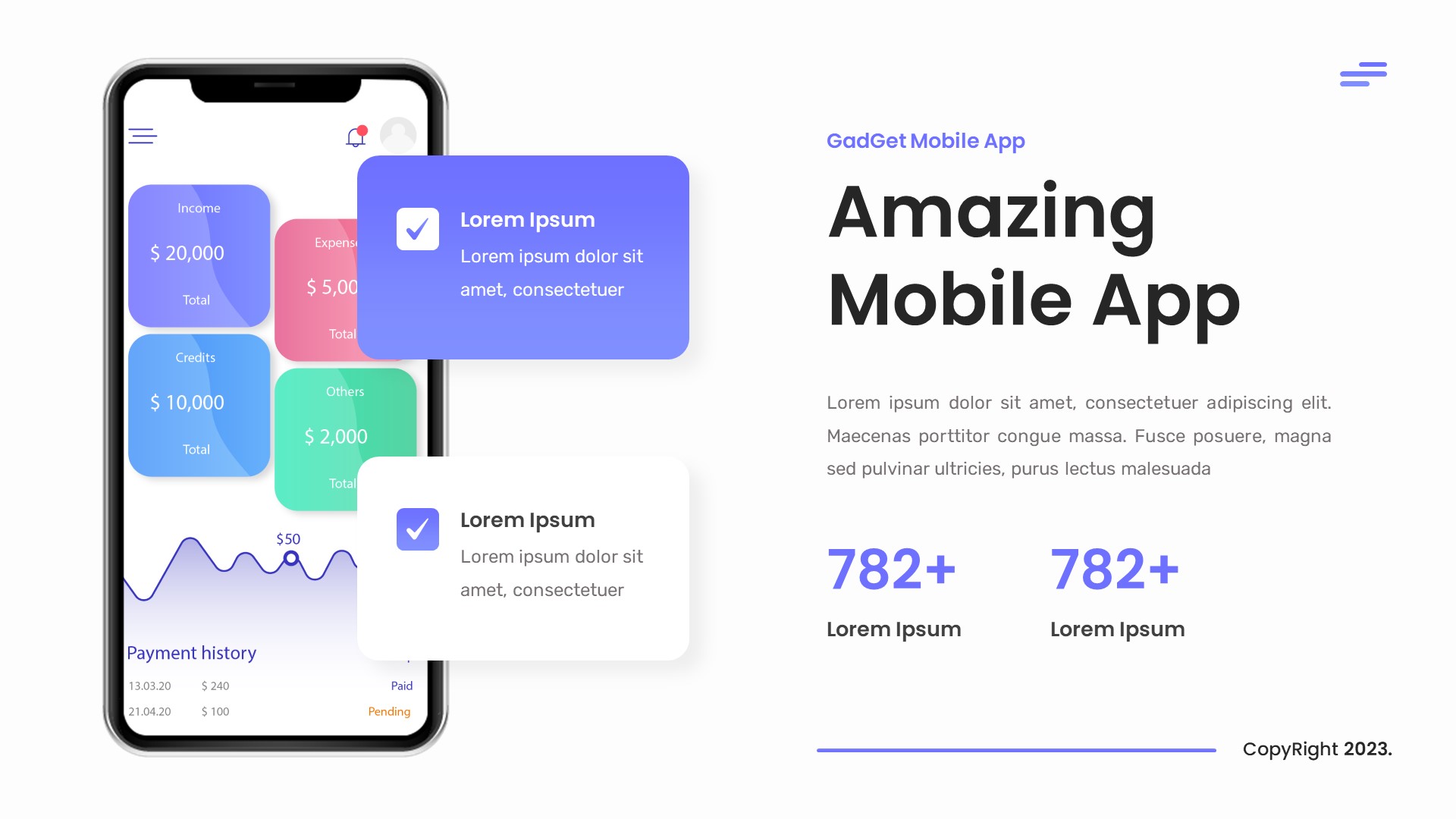 Gadget - Mobile App & SAAS Google Slides Template, Presentation Templates