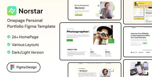Norstar | Onepage Personal Portfolio Figma Template by Avitex | ThemeForest