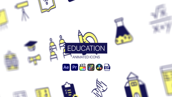 Education Animated Icons, After Effects Project Files | VideoHive