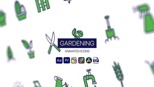 Gardening Animated Icons, After Effects Project Files | VideoHive