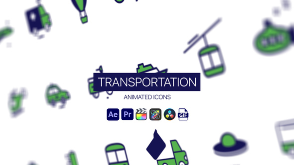 Transportation Animated Icons, After Effects Project Files | VideoHive