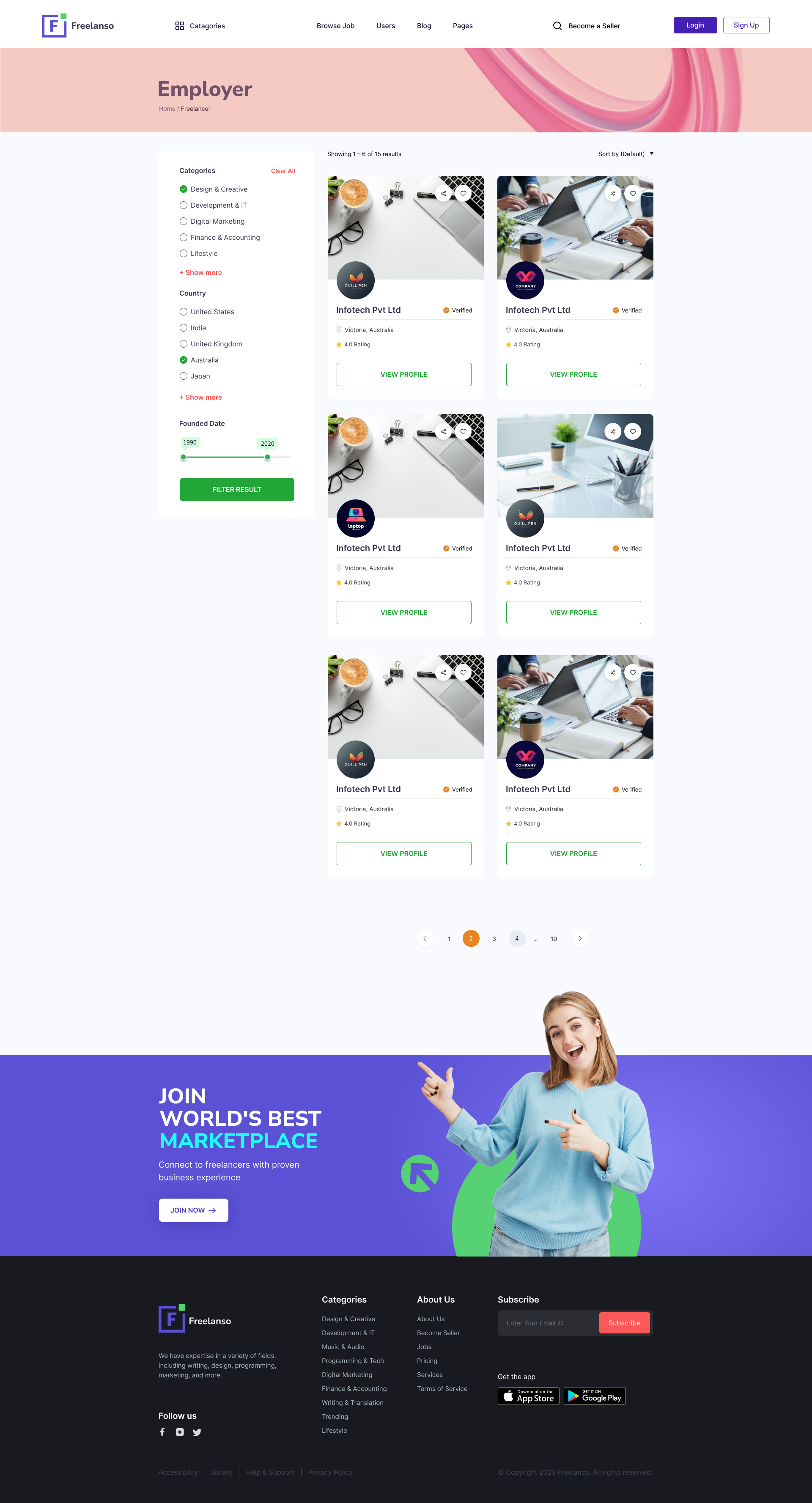 Freelanso | Freelancers Marketplace Template by WordPress-Studio ...