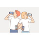 Couple of Man and Woman Cross Their Arms Drinking, Vectors | GraphicRiver
