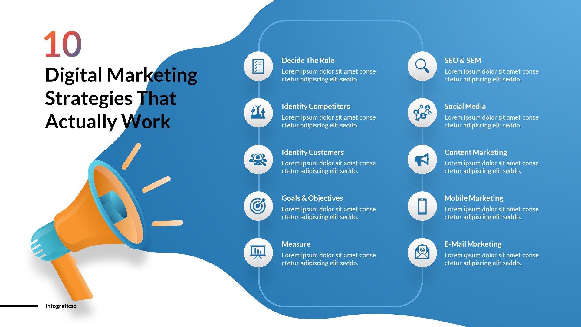 Digital Marketing Infographics PowerPoint Template, Presentation Templates